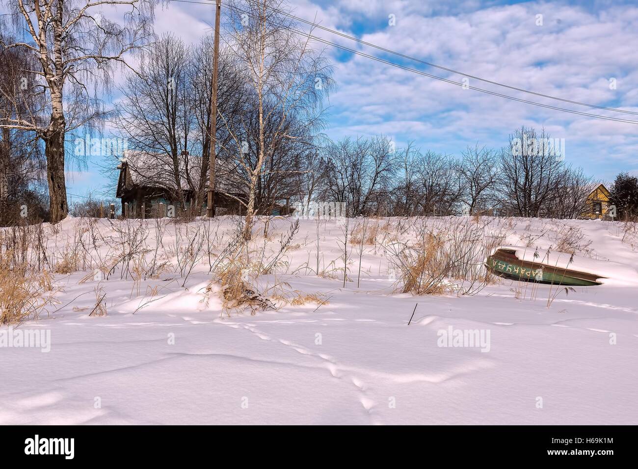 Russian winter landscape Stock Photo - Alamy