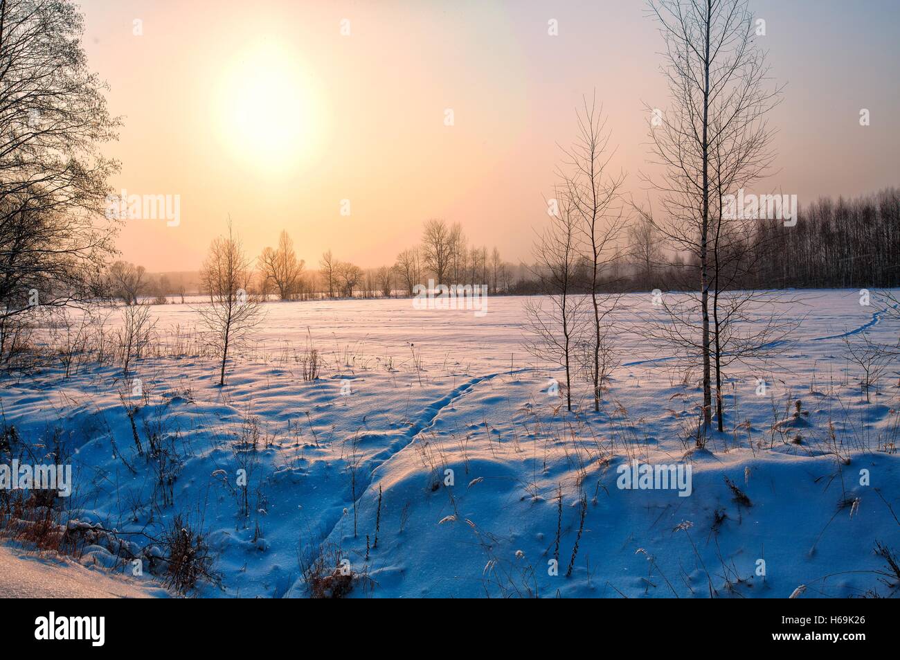 Russian winter landscape Stock Photo - Alamy