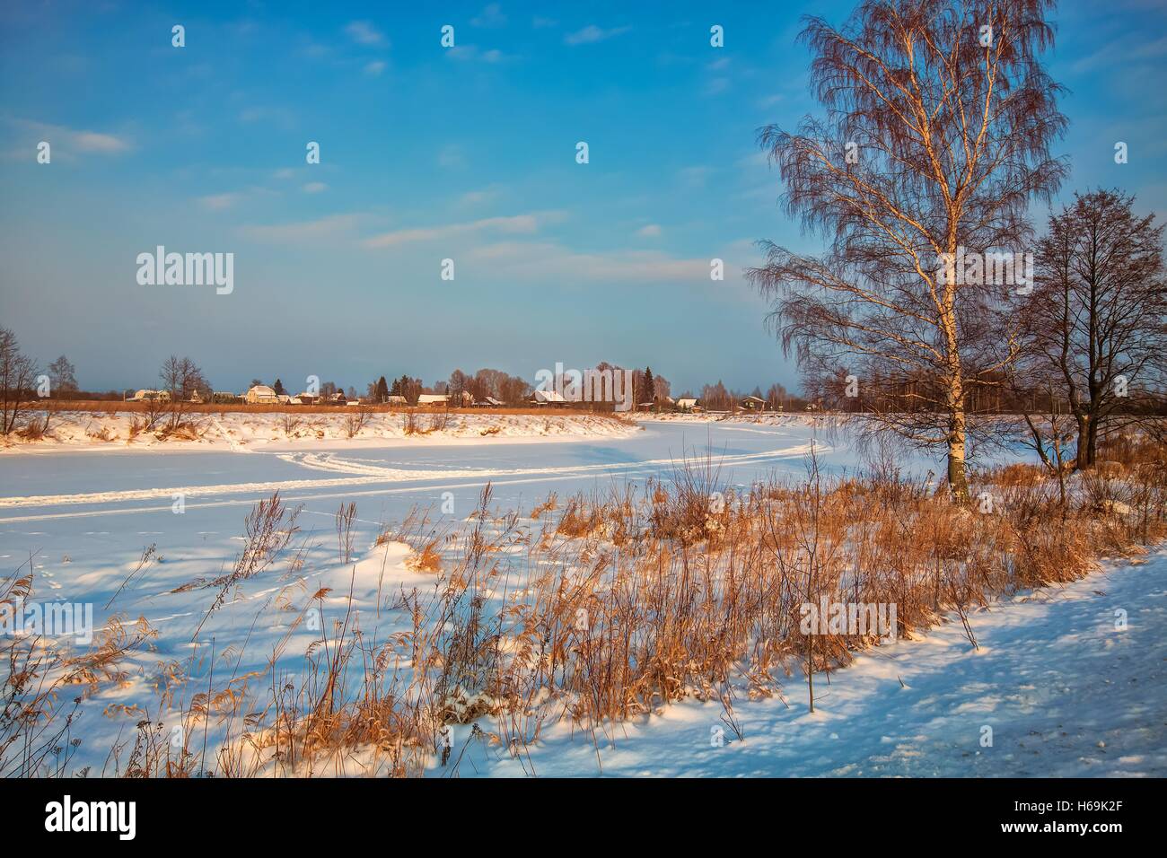 Russian winter landscape Stock Photo - Alamy