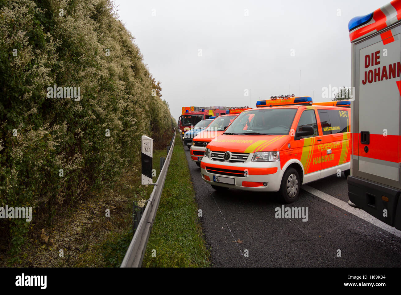 HANNOVER / GERMANY - OCTOBER 25, 2016: german emergency service cars ...