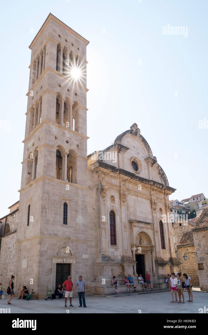 The Cathedral of Saint Stephen in Hvar Town on the island of Hvar in ...