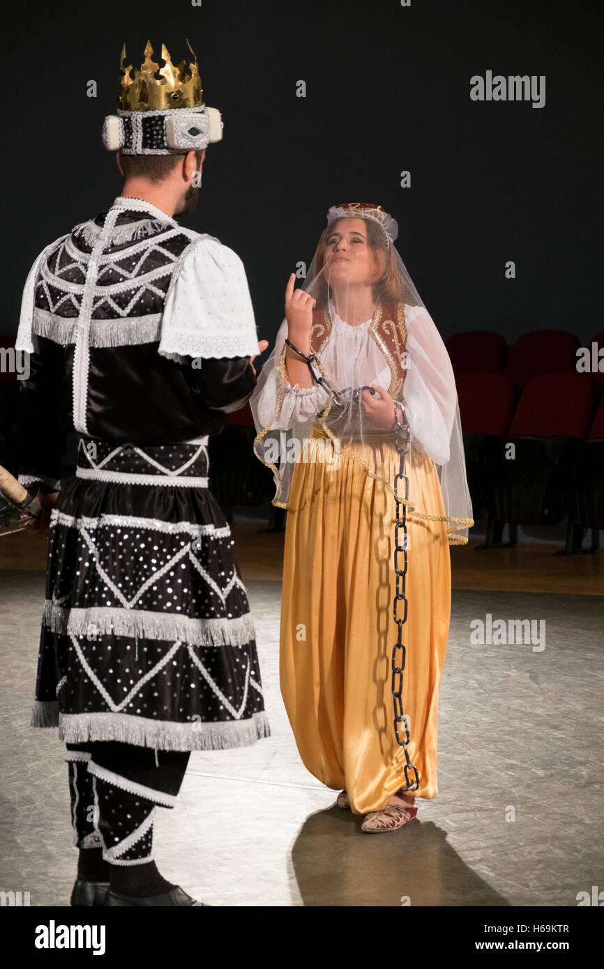 A performance of a traditional "moreska" sword dance and drama in the ...