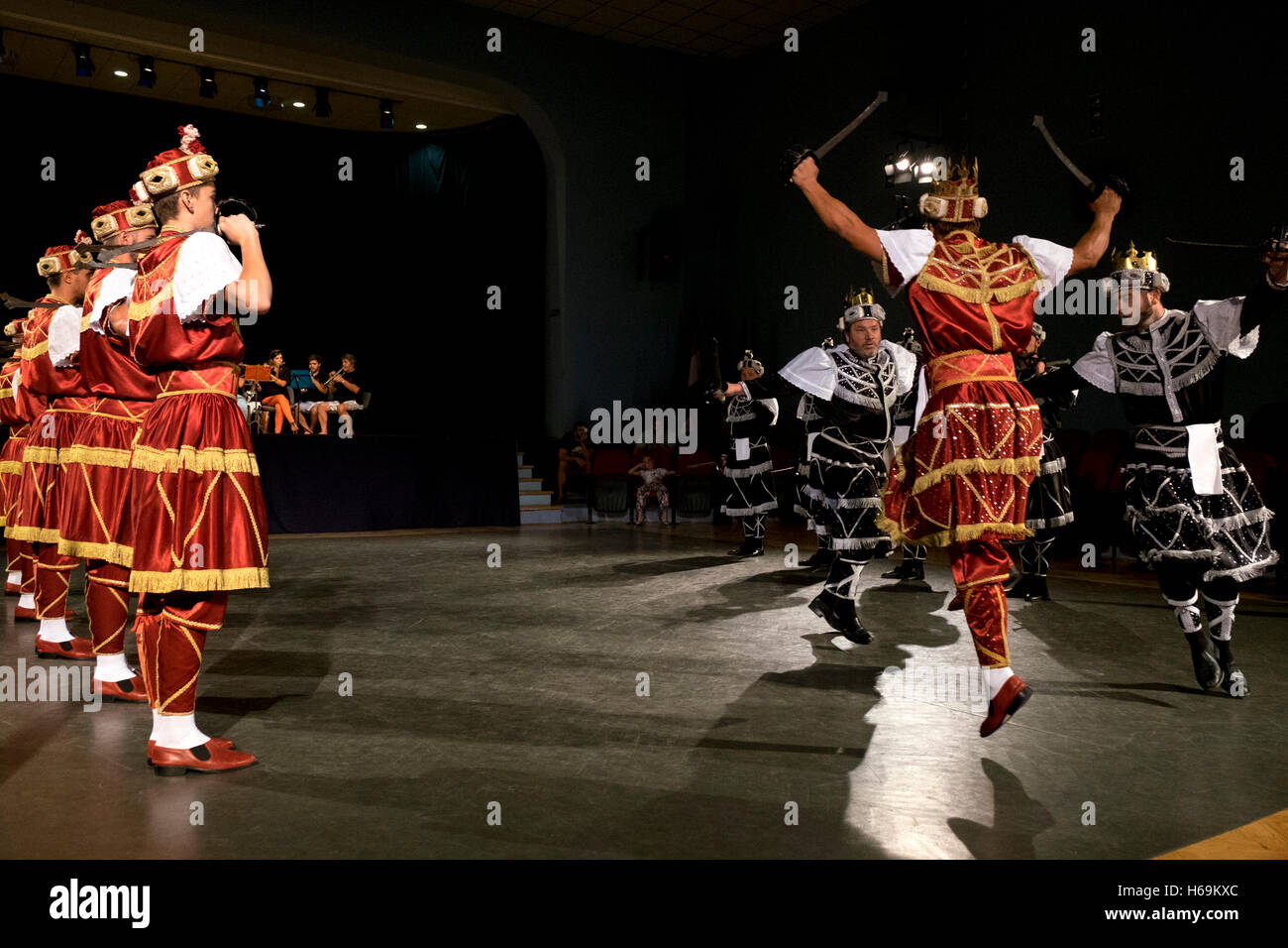 A performance of a traditional "moreska" sword dance and drama in the ...