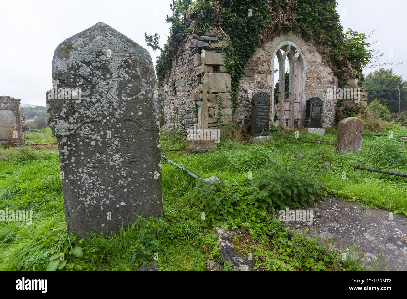 Monastic site of St. Mura and east face of Cross Slab from the 7th ...