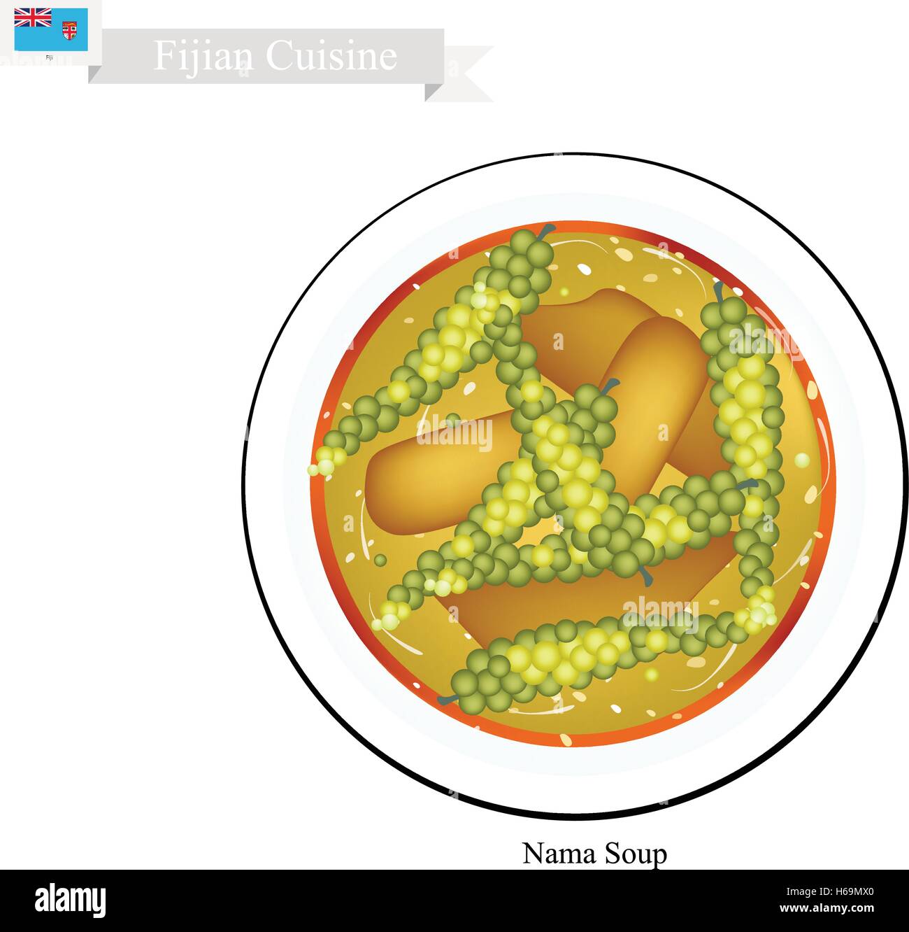 Fijian cuisine illustration nama caulerpa hi-res stock photography and ...