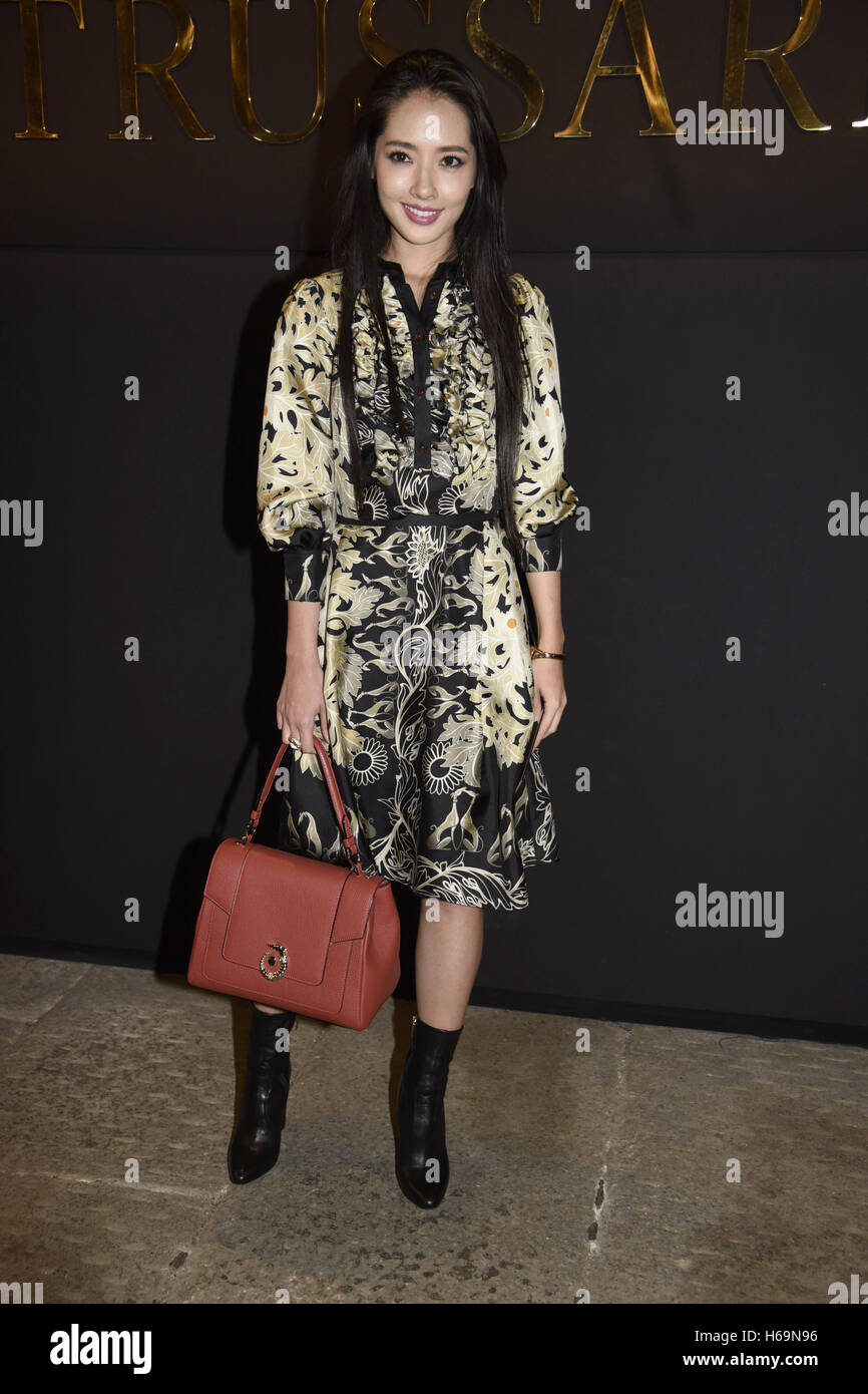 Ella Chien attending the Trussardi show during Milan Fashion Week in ...