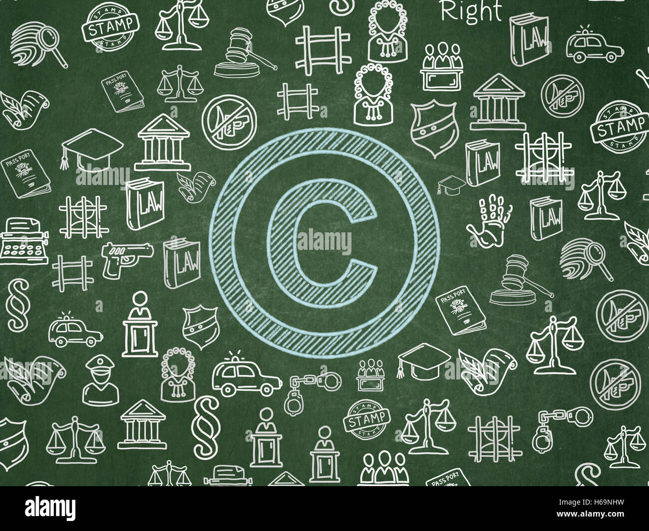 Law concept: Copyright on School board background Stock Photo - Alamy