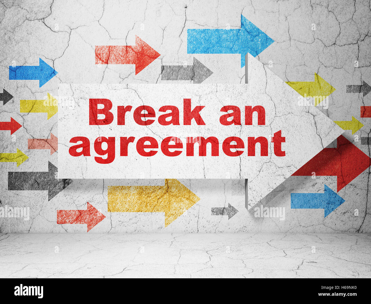 Law concept: arrow with Break An Agreement on grunge wall background ...