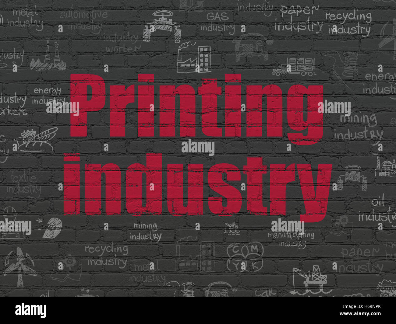 Industry concept: Printing Industry on wall background Stock Photo - Alamy