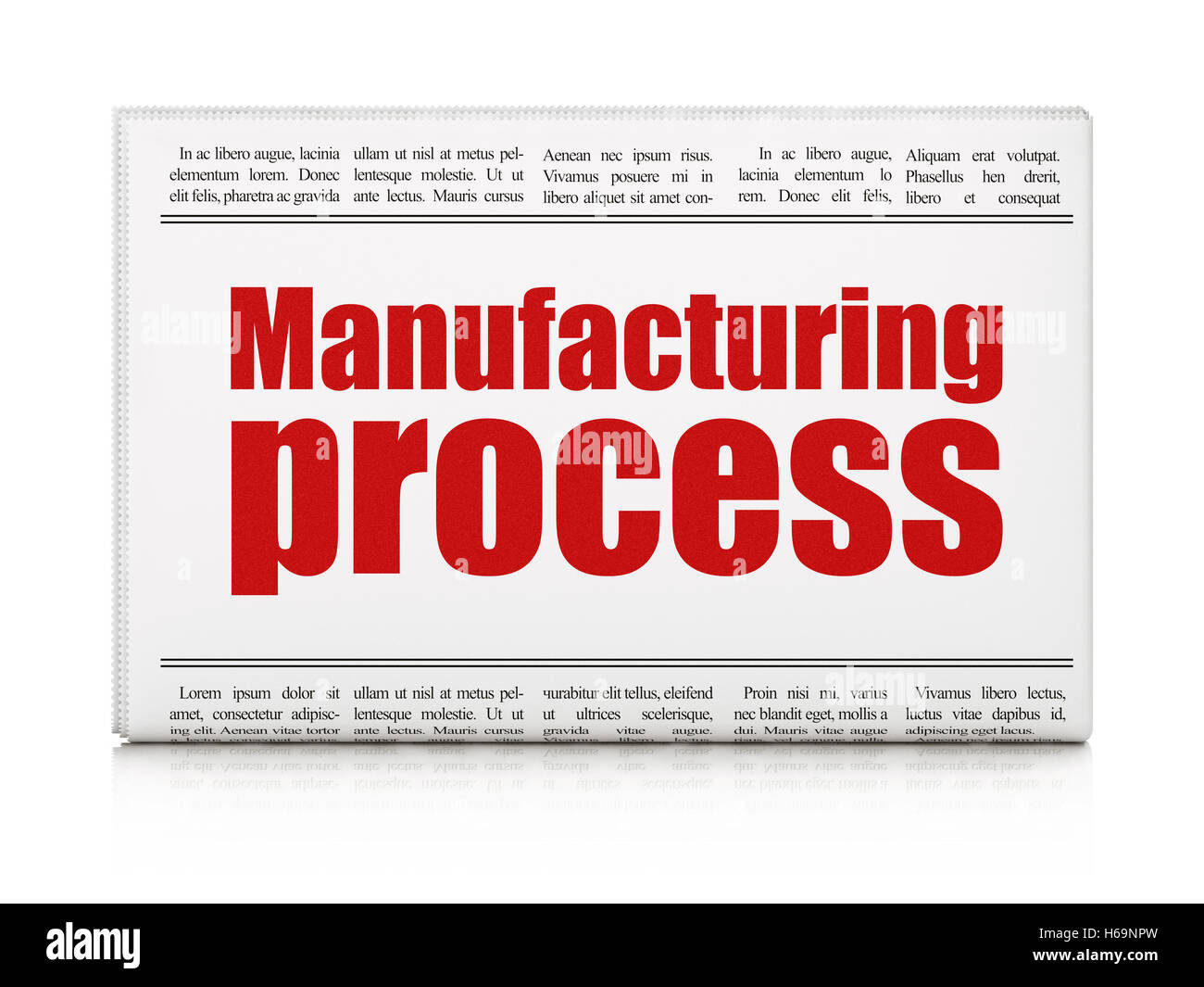 Manufacuring concept: newspaper headline Manufacturing Process Stock ...