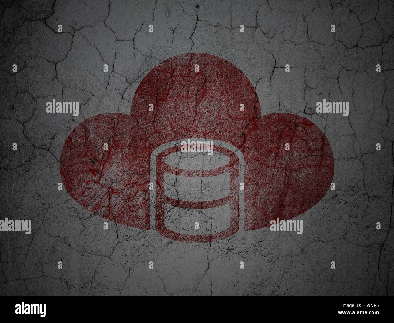 Database concept: Database With Cloud on grunge wall background Stock ...