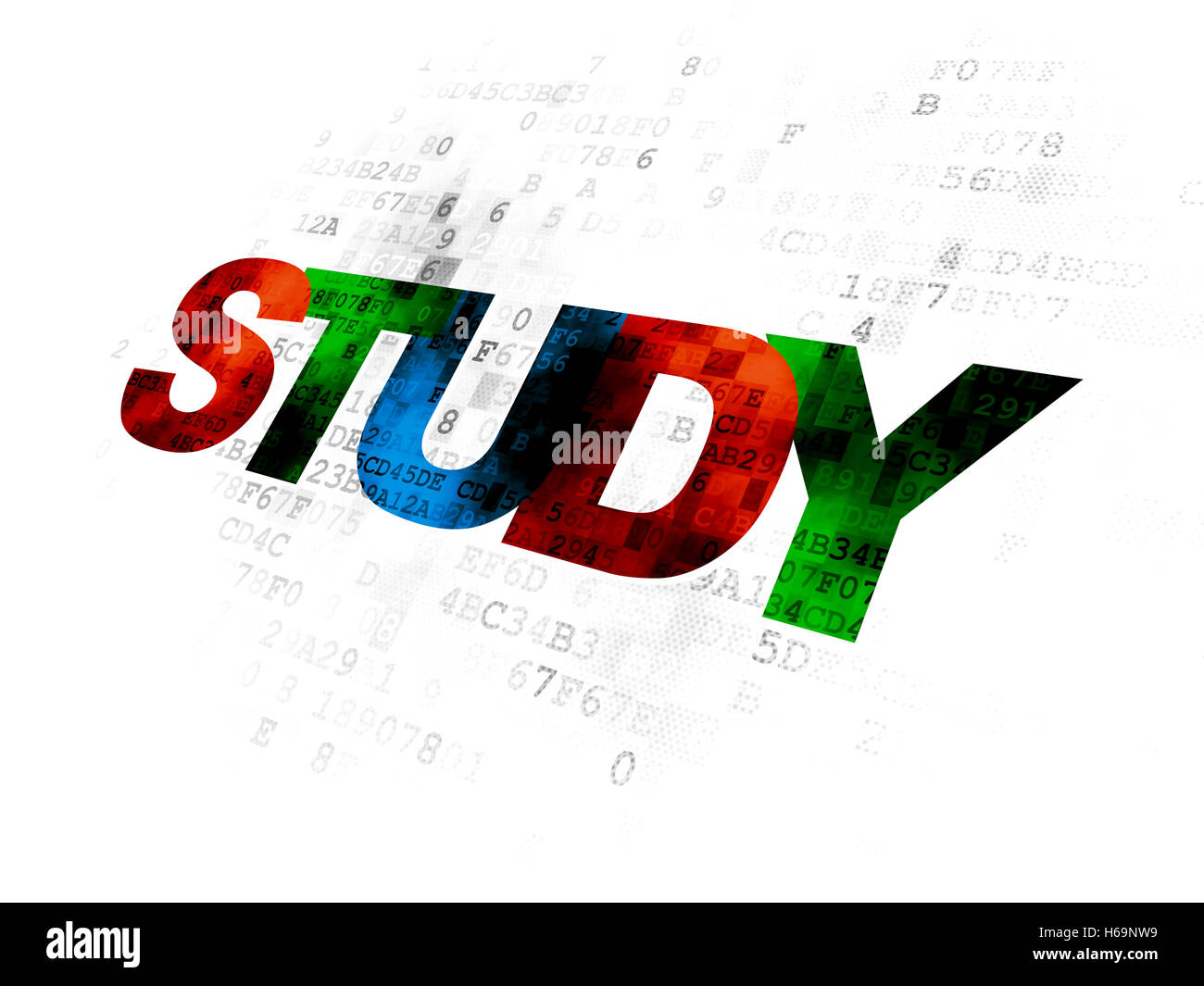 Learning concept: Study on Digital background Stock Photo - Alamy