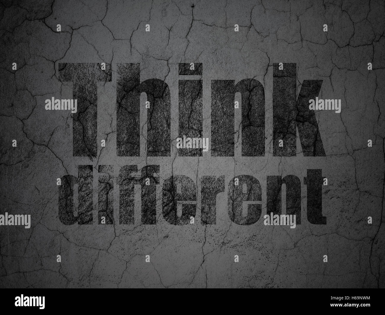 Studying concept: Think Different on grunge wall background Stock Photo ...
