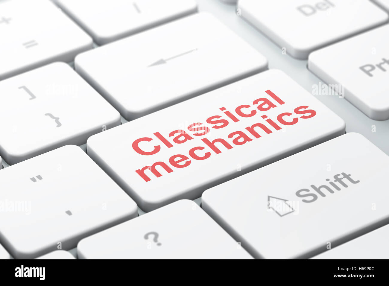 Science concept: Classical Mechanics on computer keyboard background ...