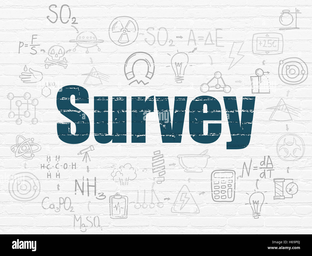 Science concept: Survey on wall background Stock Photo - Alamy