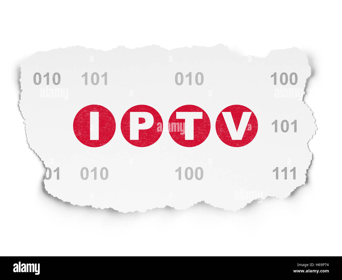 Web design concept: IPTV on Torn Paper background Stock Photo - Alamy