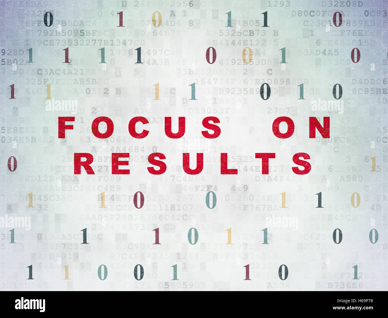 Business concept: Focus on RESULTS on Digital Data Paper background ...