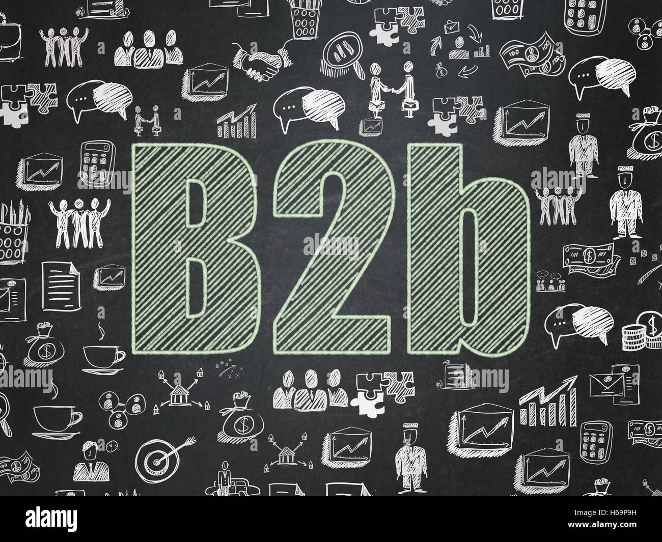 Business concept: B2b on School board background Stock Photo - Alamy