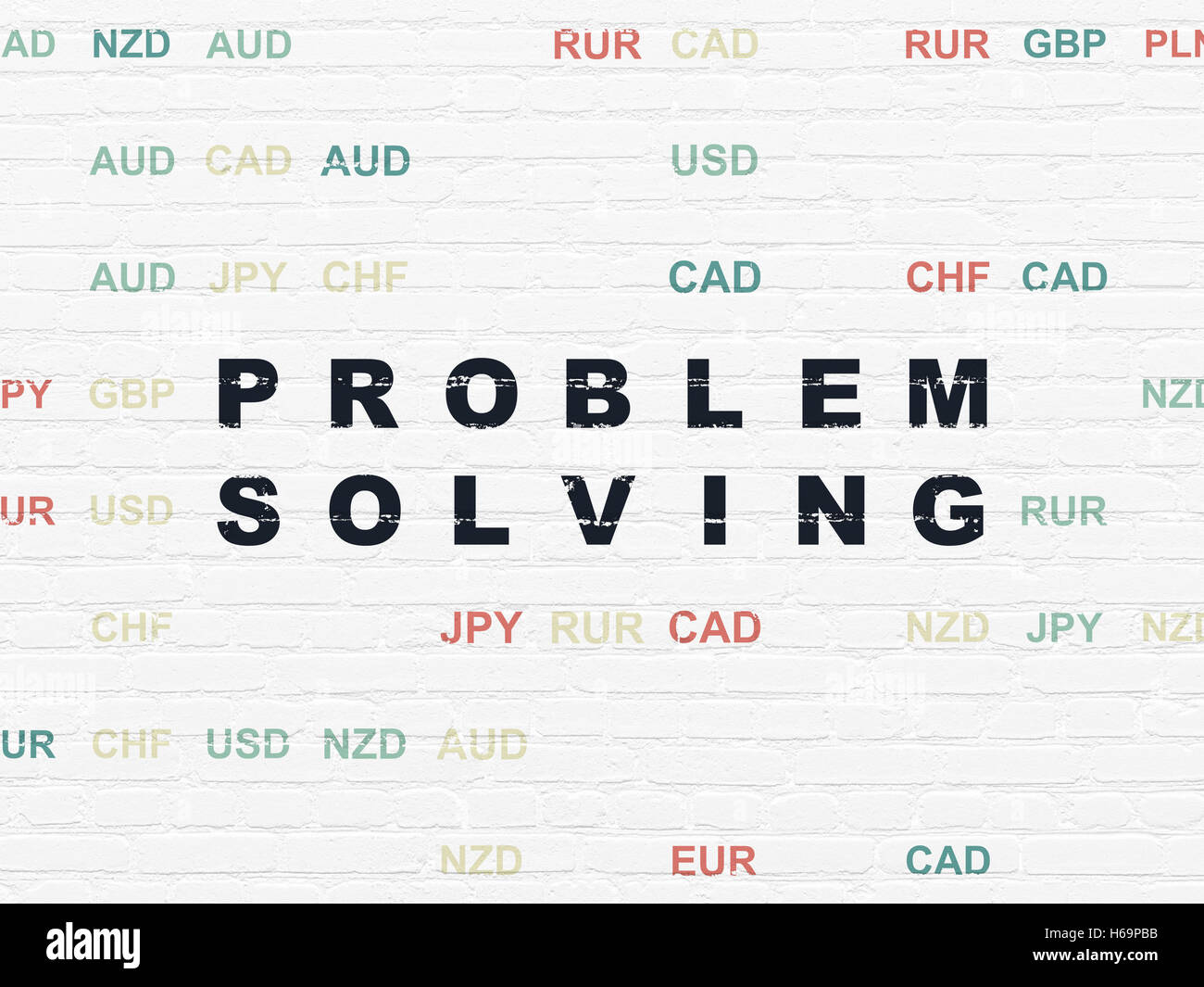 Finance concept: Problem Solving on wall background Stock Photo - Alamy