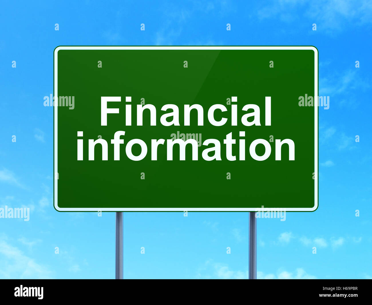 Business concept: Financial Information on road sign background Stock ...