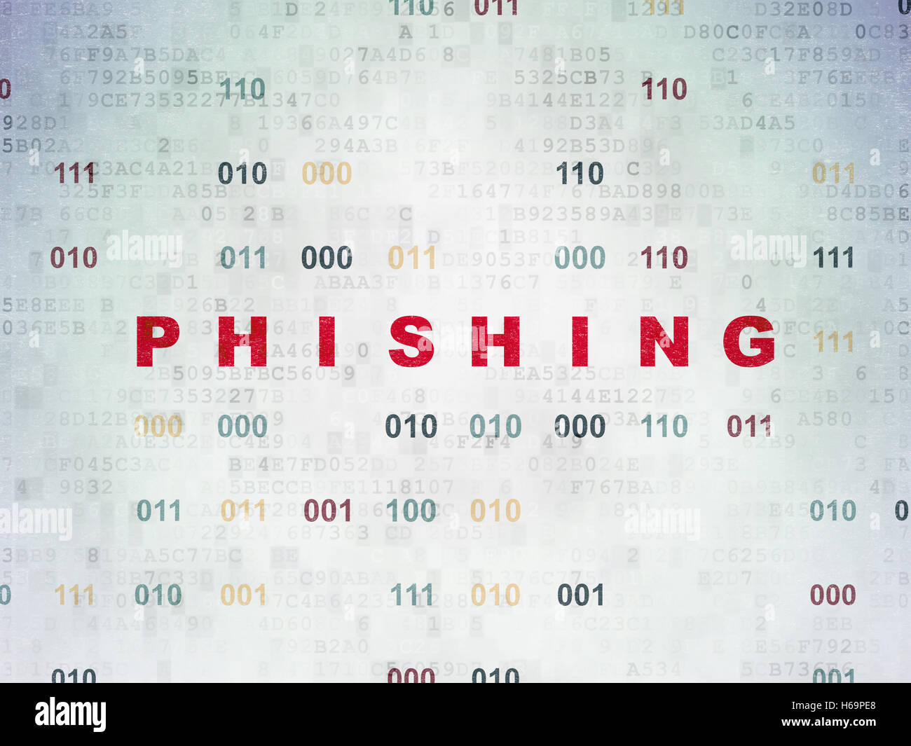 Safety concept: Phishing on Digital Data Paper background Stock Photo ...