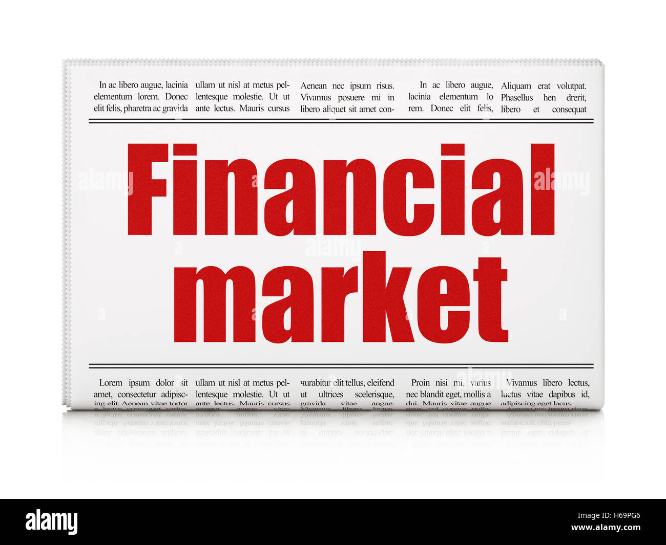 Money concept: newspaper headline Financial Market Stock Photo - Alamy