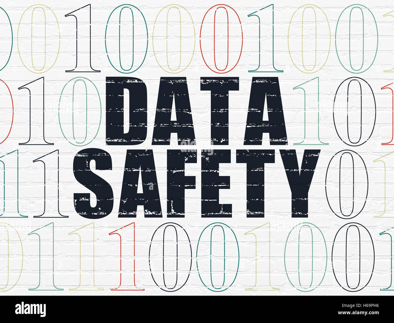 Information concept: Data Safety on wall background Stock Photo - Alamy
