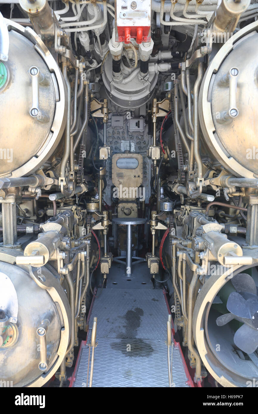 Torpedo room section of an old submarine Stock Photo - Alamy