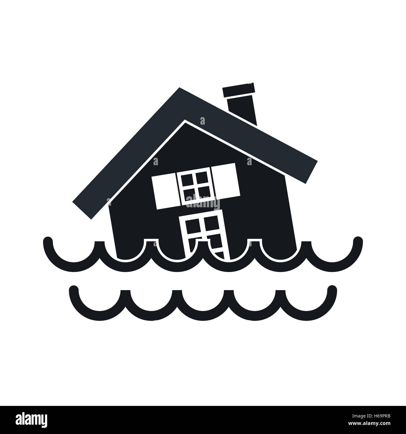 House sinking in a water icon, simple style Stock Vector Image & Art ...