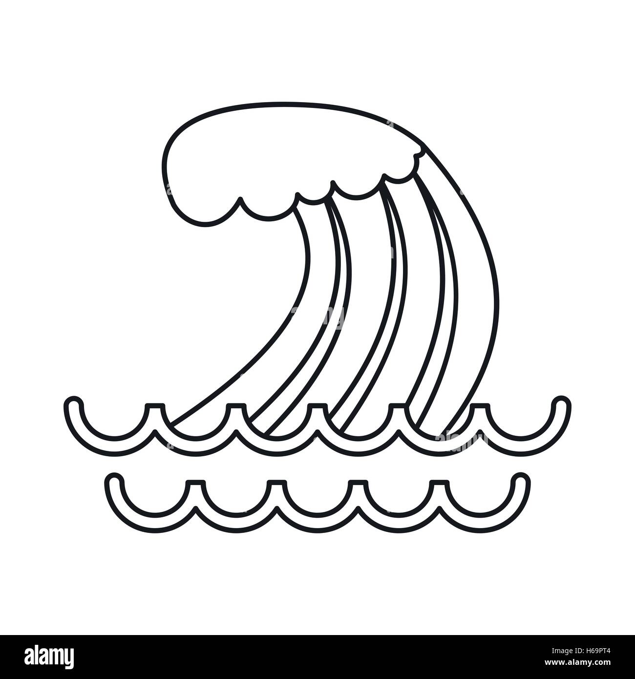 Tsunami wave icon, outline style Stock Vector Image & Art - Alamy