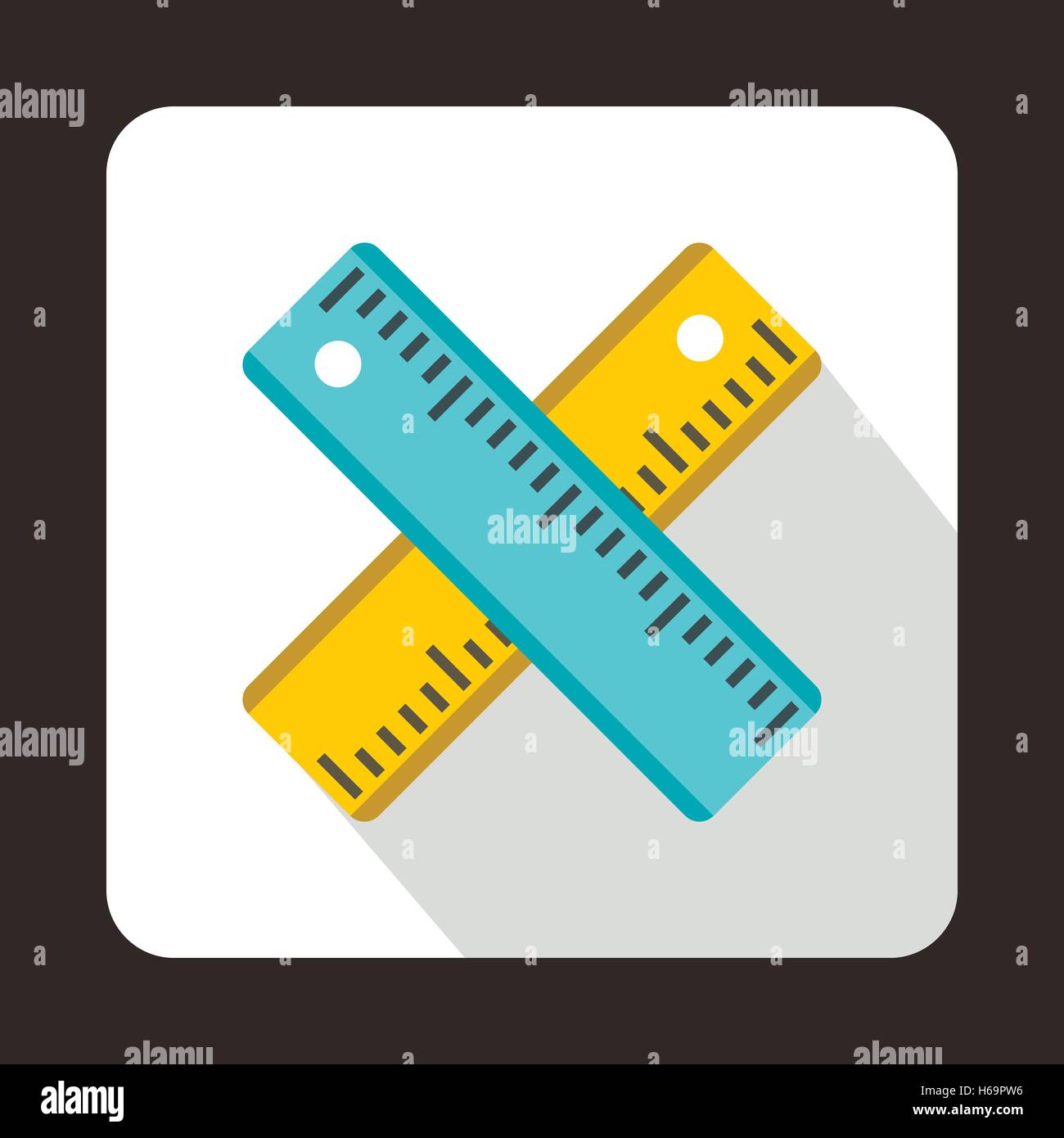 Two crossed rulers icon, flat style Stock Vector Image & Art - Alamy