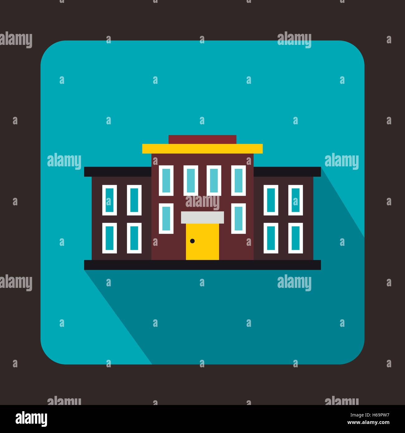 School building icon, flat style Stock Vector Image & Art - Alamy