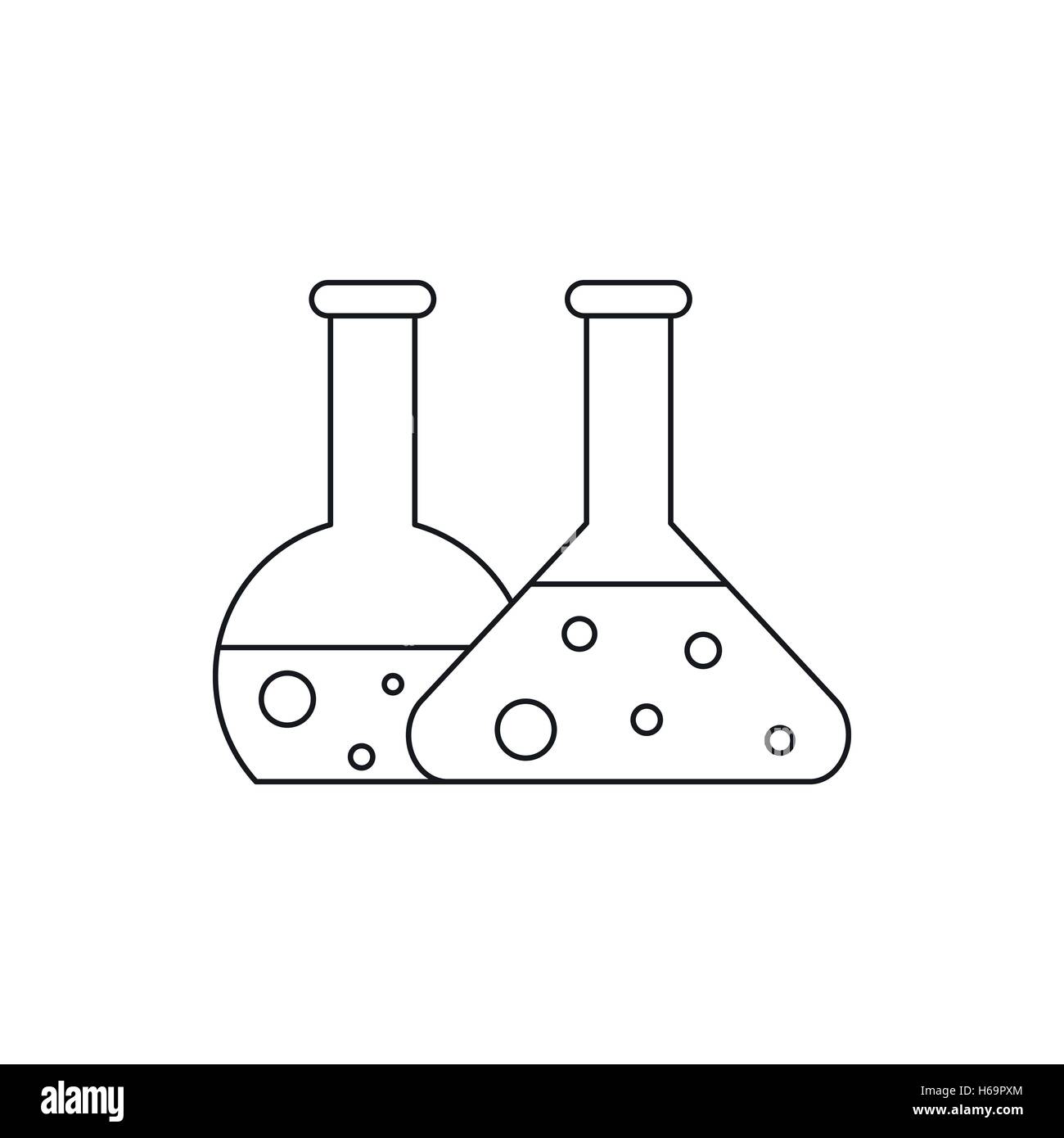 Transparent flasks icon, outline black Stock Vector Image & Art - Alamy