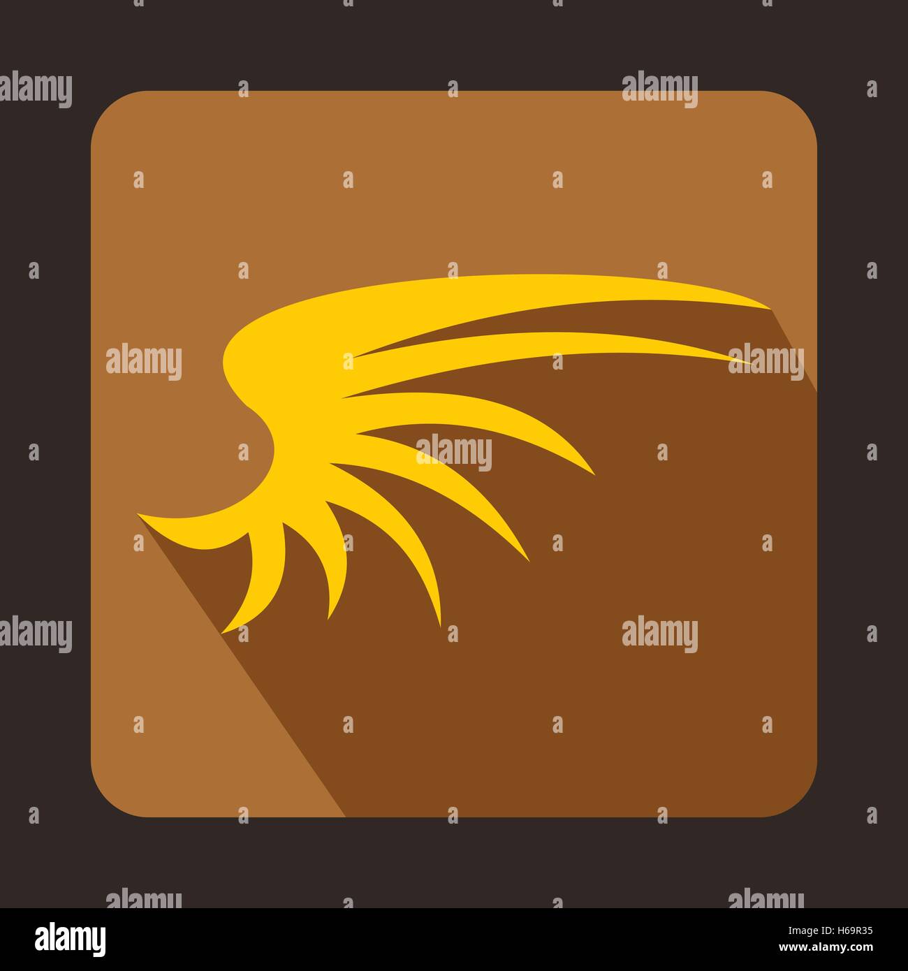 Yellow wing icon in flat style Stock Vector Image & Art - Alamy