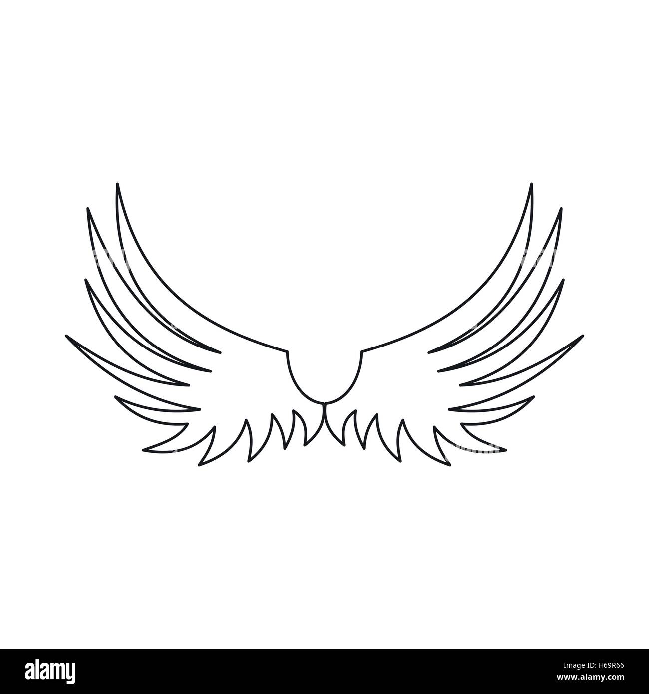Wing icon, outline style Stock Vector Image & Art - Alamy