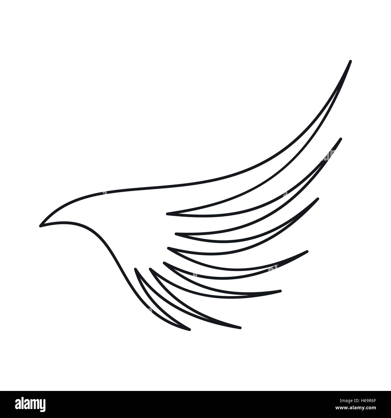 Wing icon, outline style Stock Vector Image & Art - Alamy