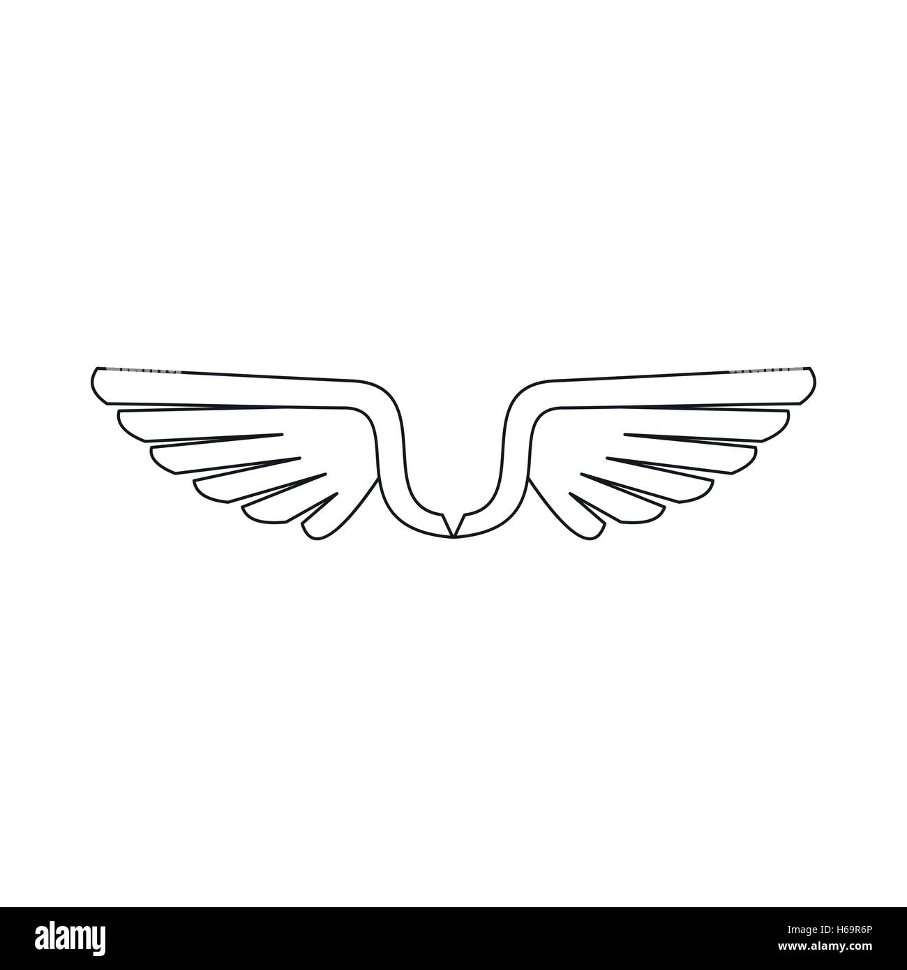 Wing icon, outline style Stock Vector Image & Art - Alamy