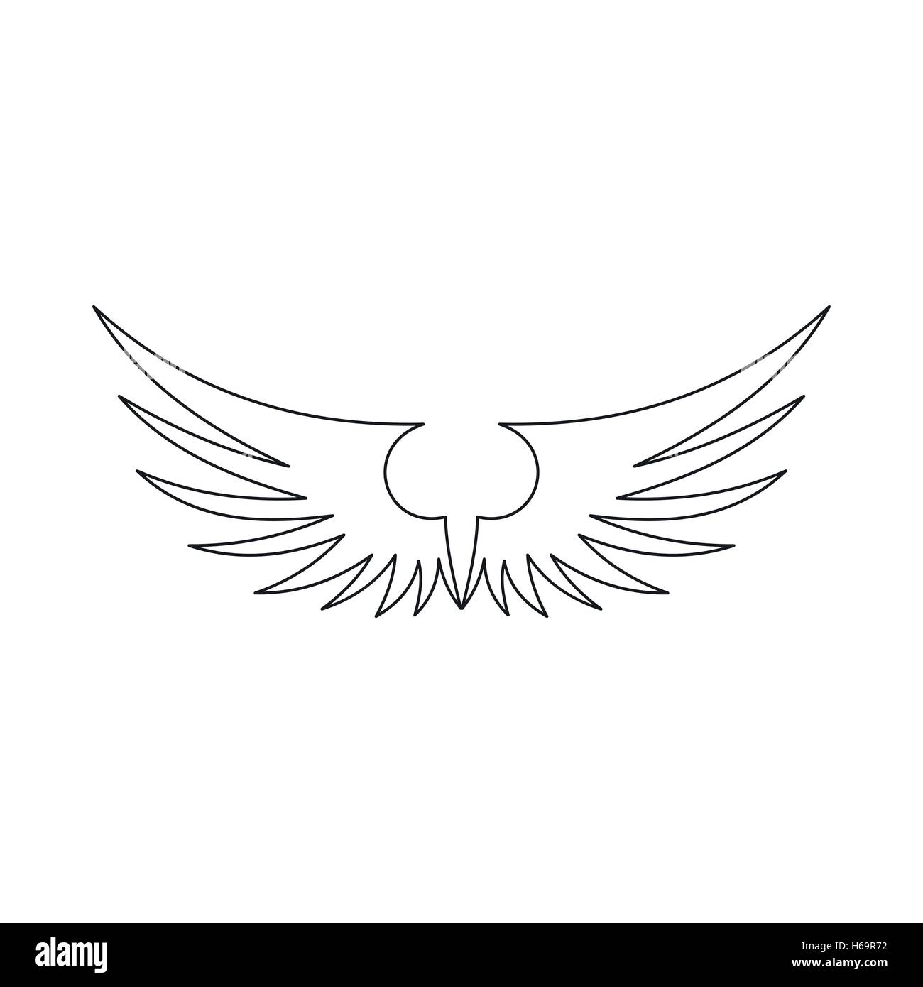 Wing icon, outline style Stock Vector Image & Art - Alamy
