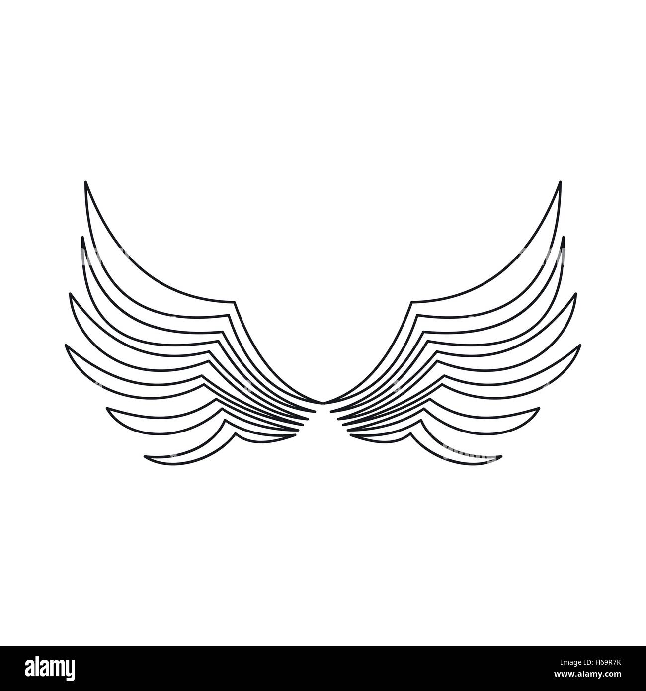 Wing icon, outline style Stock Vector Image & Art - Alamy