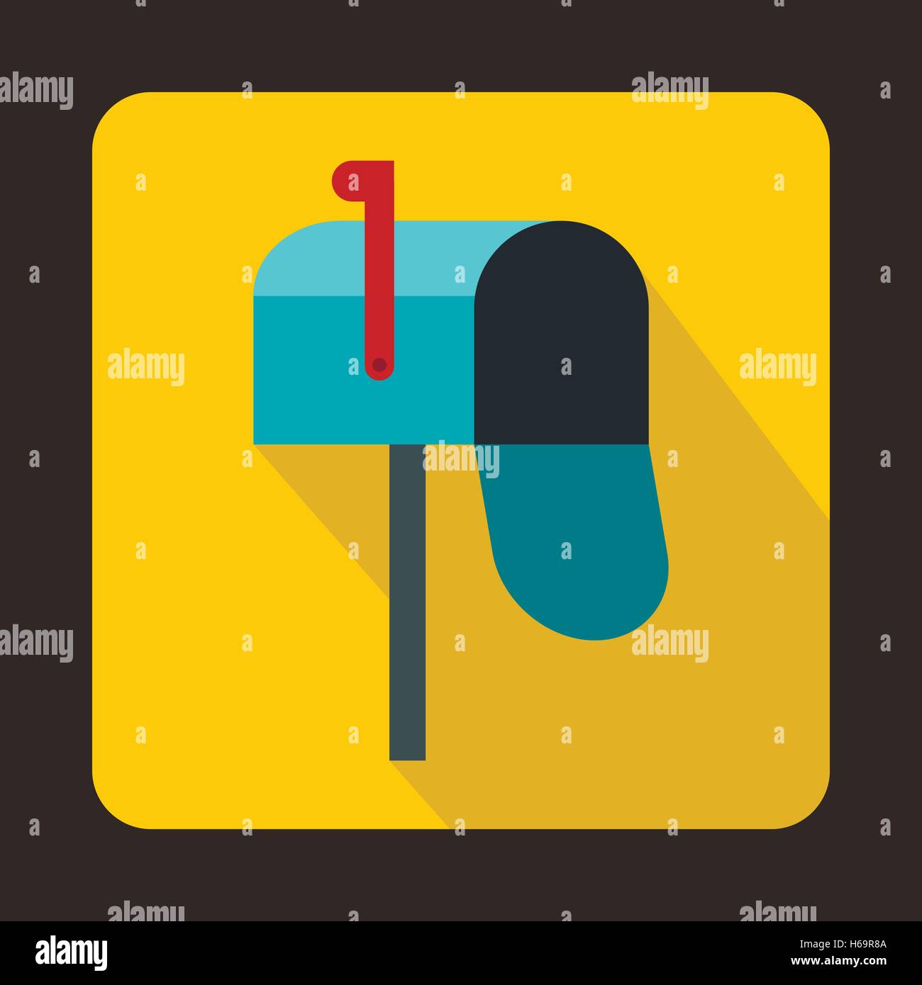 Open blue mailbox icon in flat style Stock Vector Image & Art - Alamy