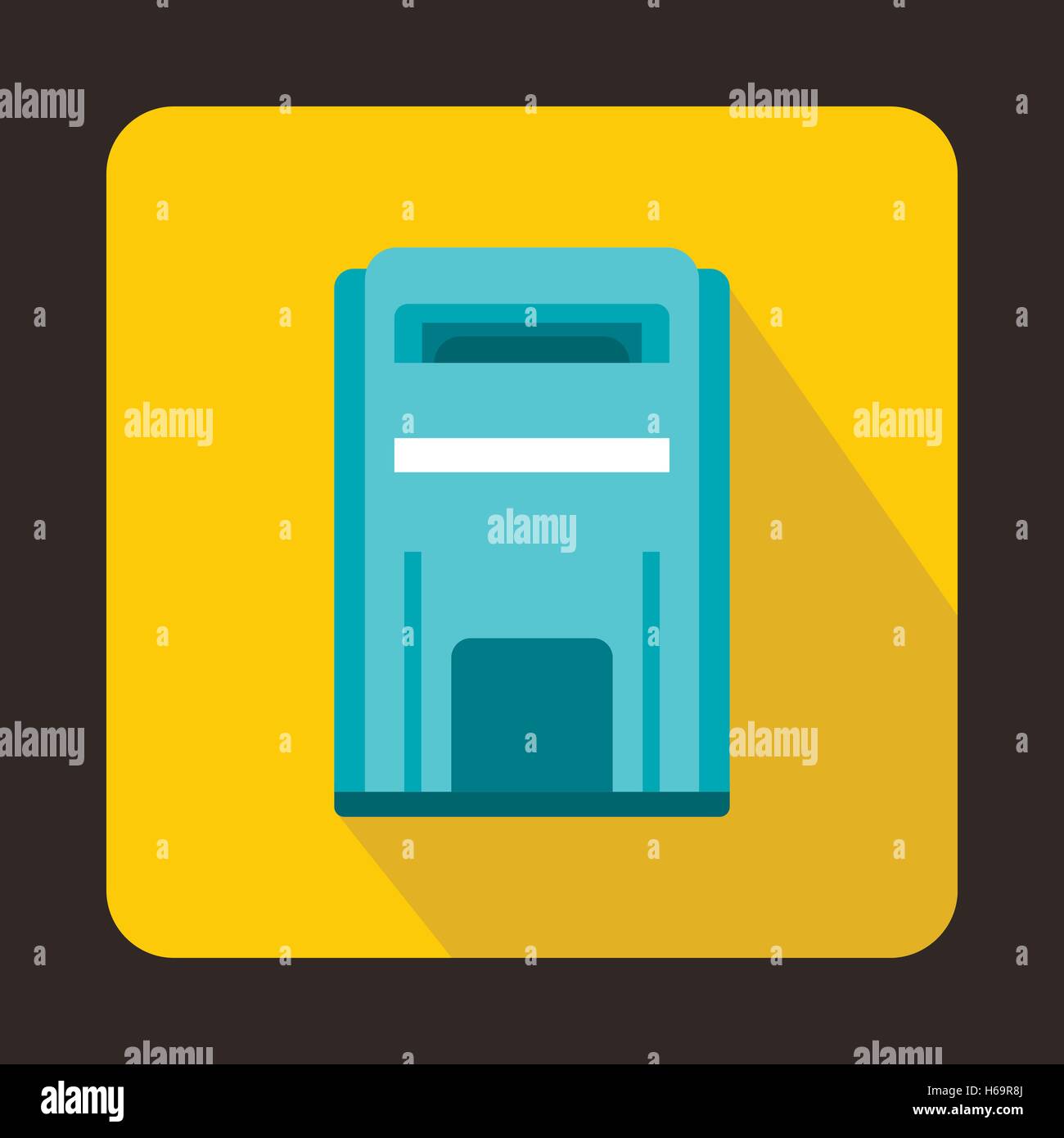 Blue square post box icon, flat style Stock Vector Image & Art - Alamy