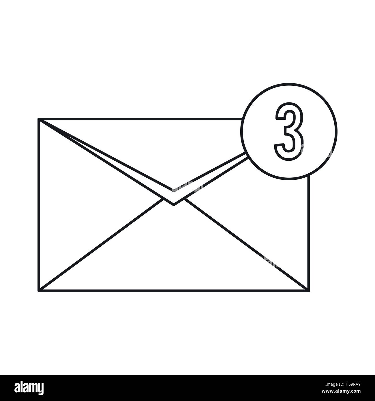 Envelope with three messages icon Stock Vector Image & Art - Alamy