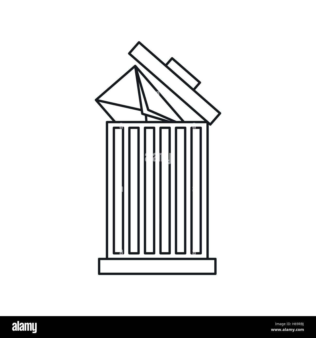 Document trash bin line Cut Out Stock Images & Pictures - Alamy