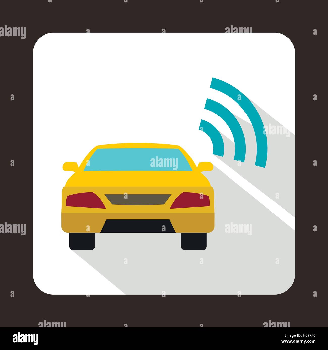 Car with wifi sign icon in flat style Stock Vector Image & Art - Alamy