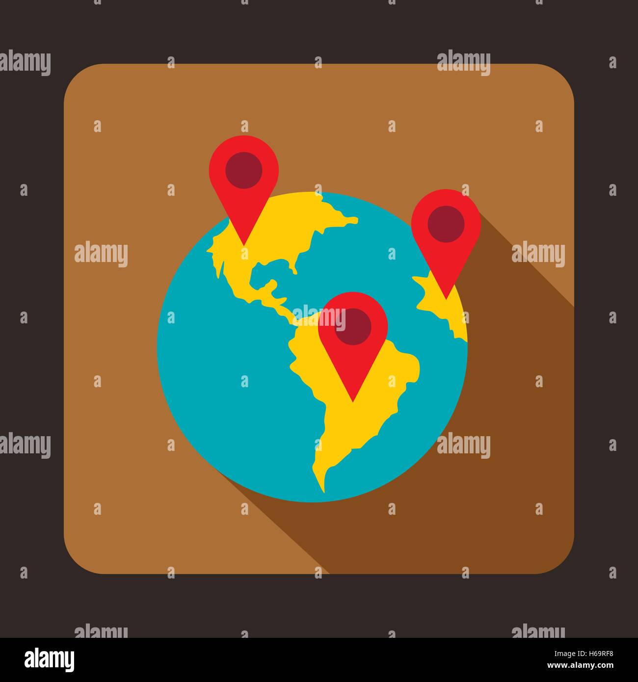 Globe and map pointers icon Stock Vector Image & Art - Alamy