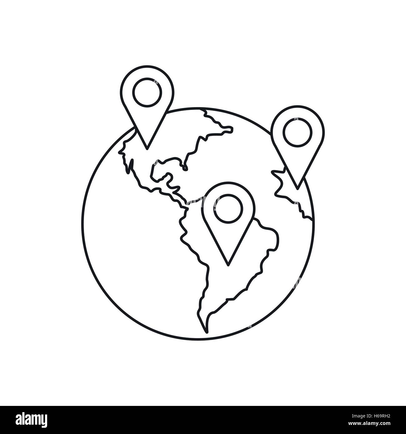 Globe and map pointers icon Stock Vector Image & Art - Alamy