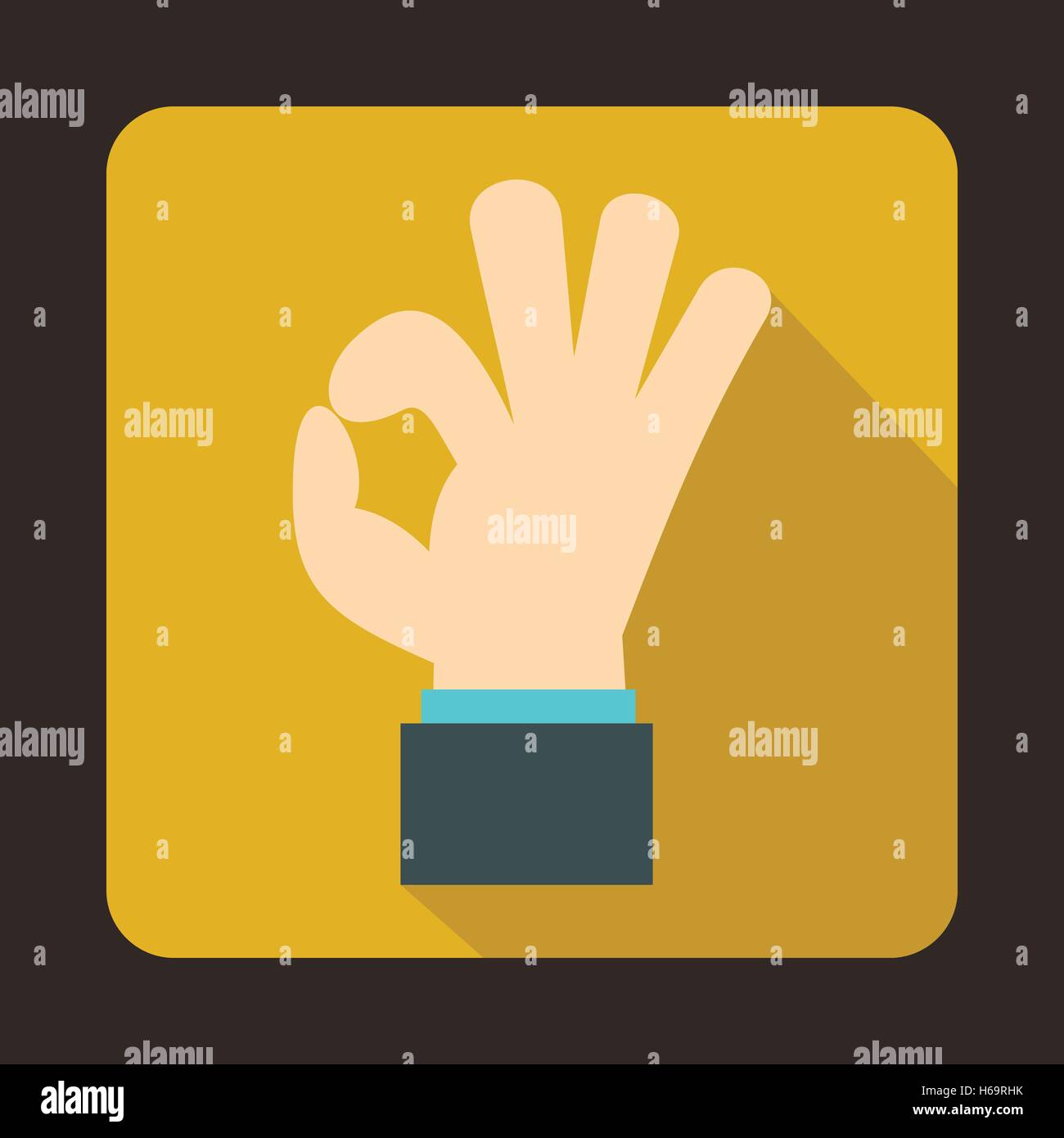 Ok gesture icon in flat style Stock Vector Image & Art - Alamy