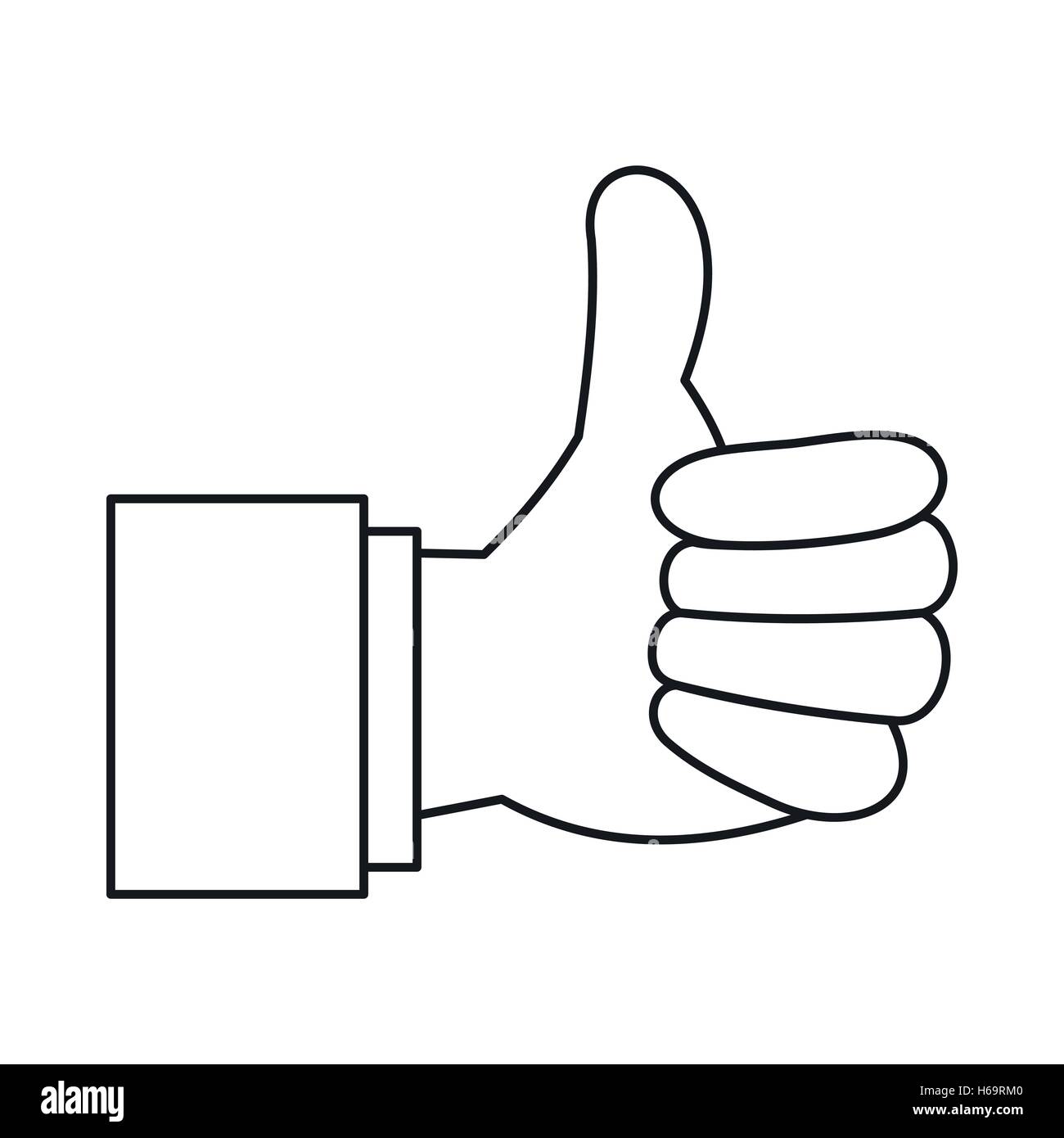 Thumb up gesture icon, outline style Stock Vector Image & Art - Alamy