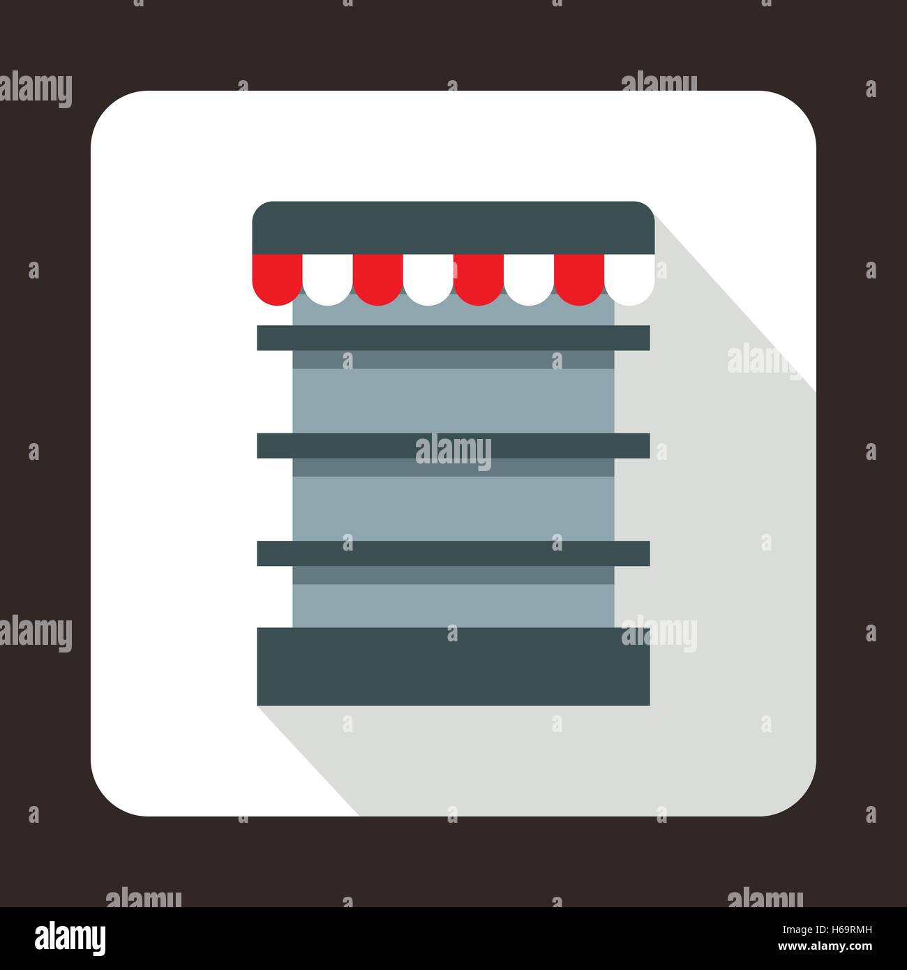 Empty supermarket refrigerator icon, flat style Stock Vector Image ...