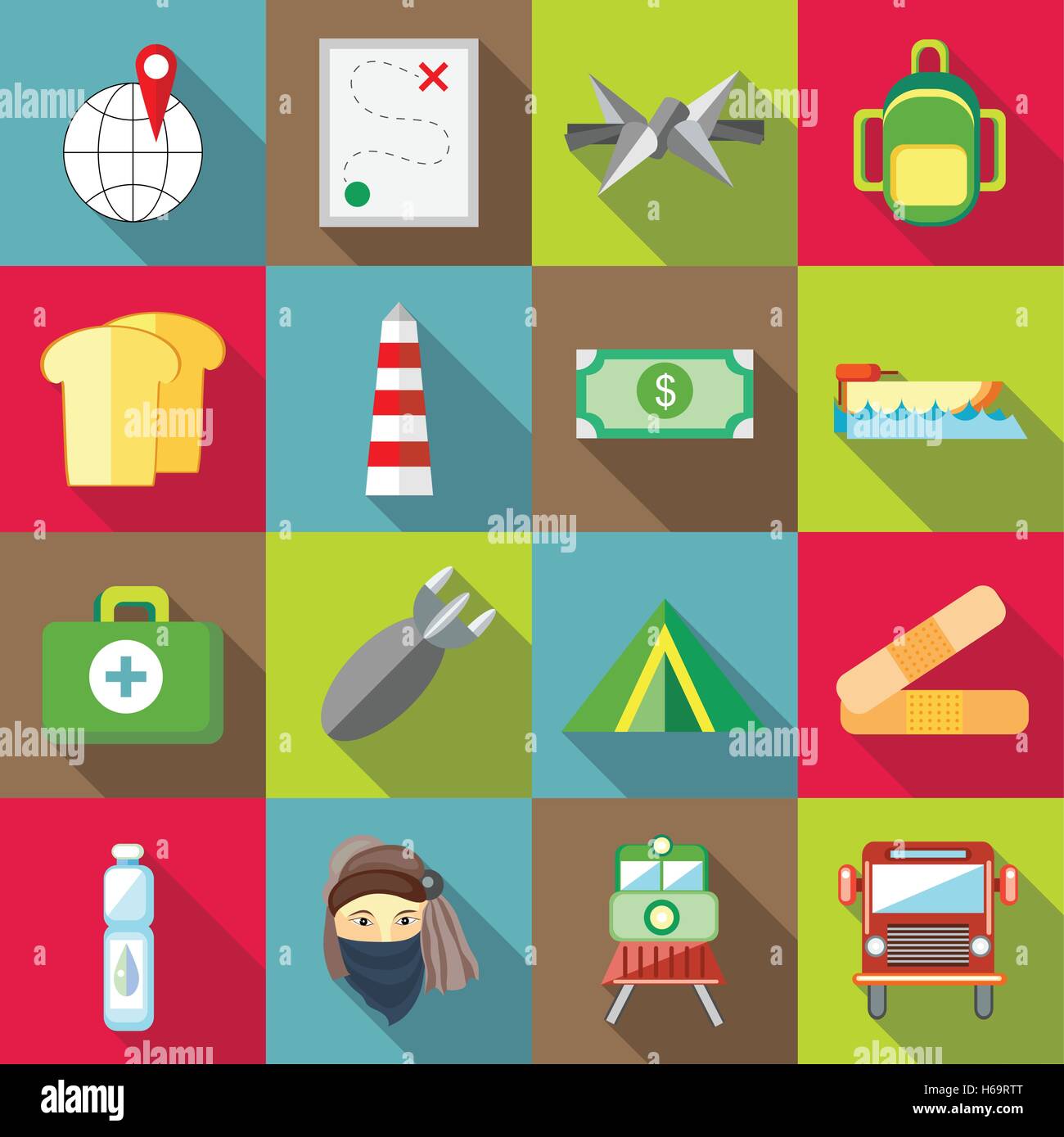 Refugee icons set, flat style Stock Vector Image & Art - Alamy